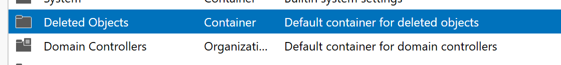 Computer Recovery from Active Directory Deleted Objects
